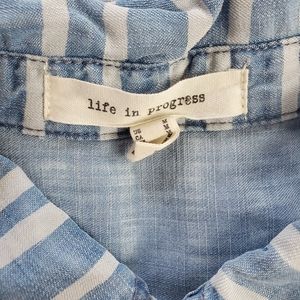 life in progress | Tops | Life In Progress Womens Denim Striped Shirt ...